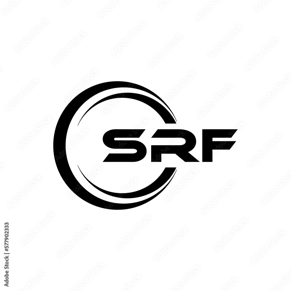 SRF letter logo design with white background in illustrator, cube logo ...