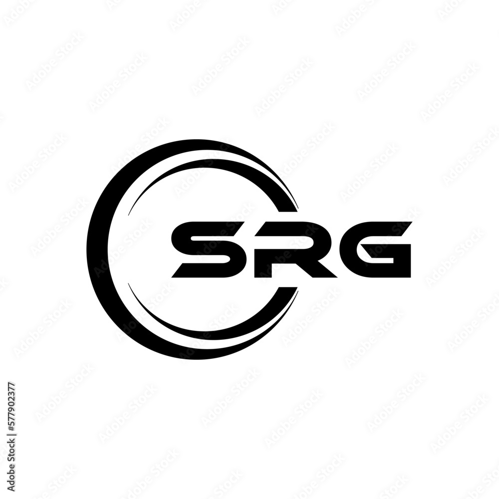 SRG letter logo design with white background in illustrator, cube logo ...