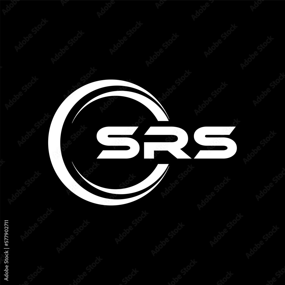 SRS letter logo design with black background in illustrator, cube logo ...