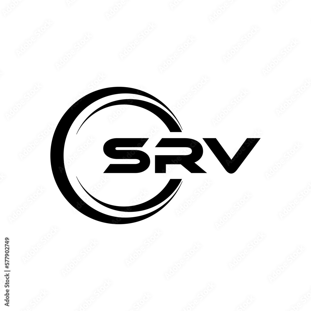 SRV letter logo design with white background in illustrator, cube logo ...
