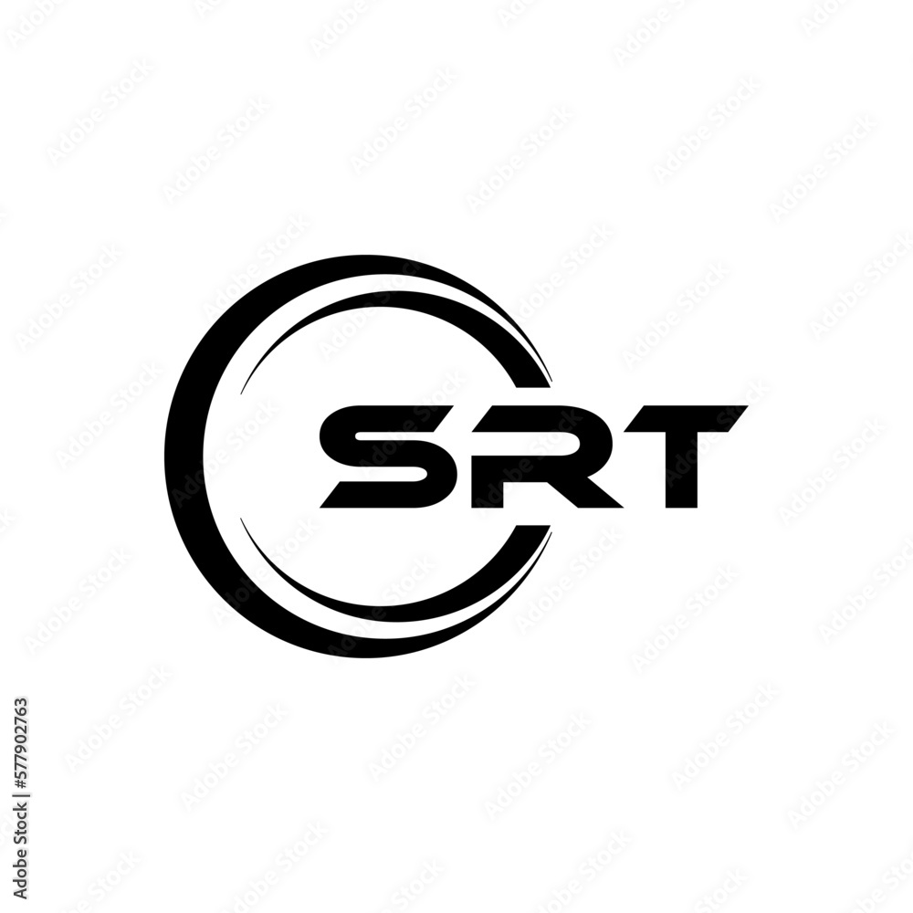 SRT letter logo design with white background in illustrator, cube logo ...