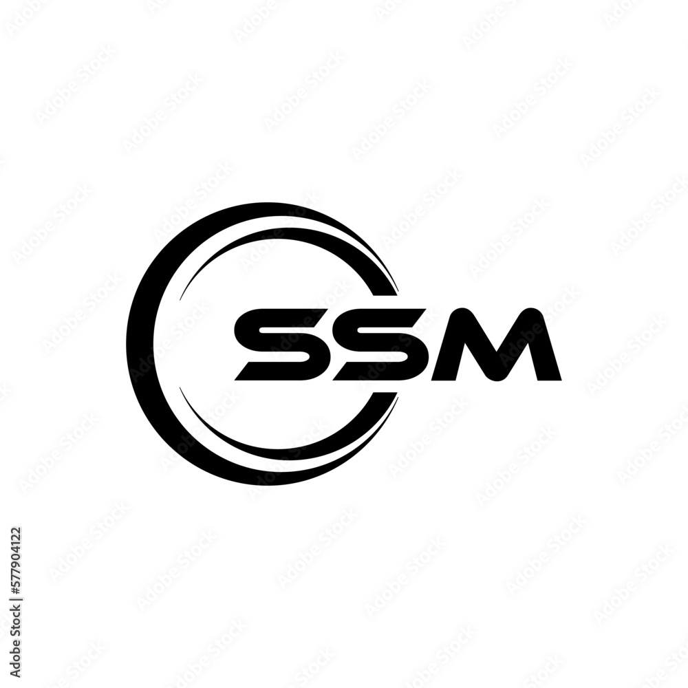 SSM letter logo design with white background in illustrator, cube logo ...