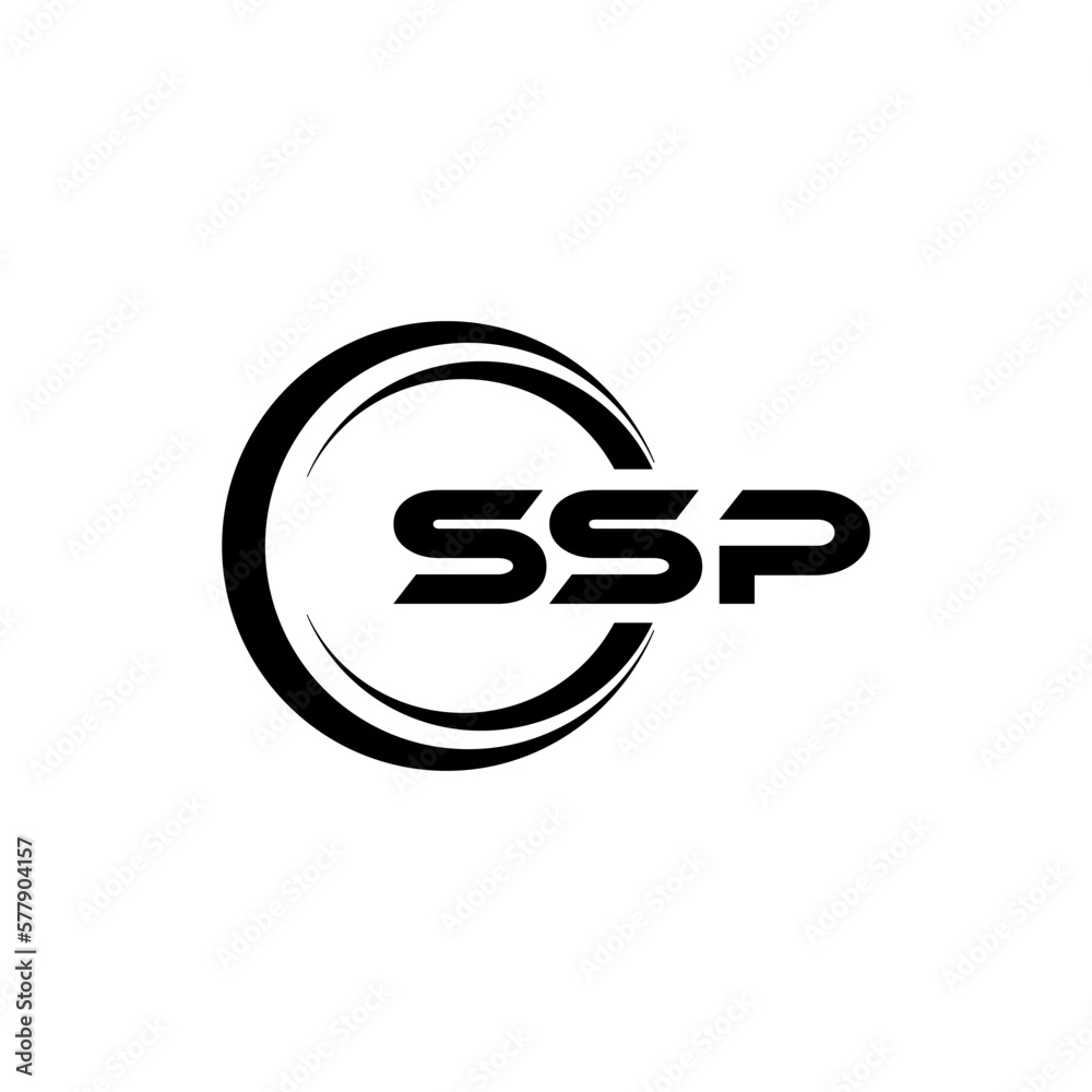 SSP letter logo design with white background in illustrator, cube logo ...