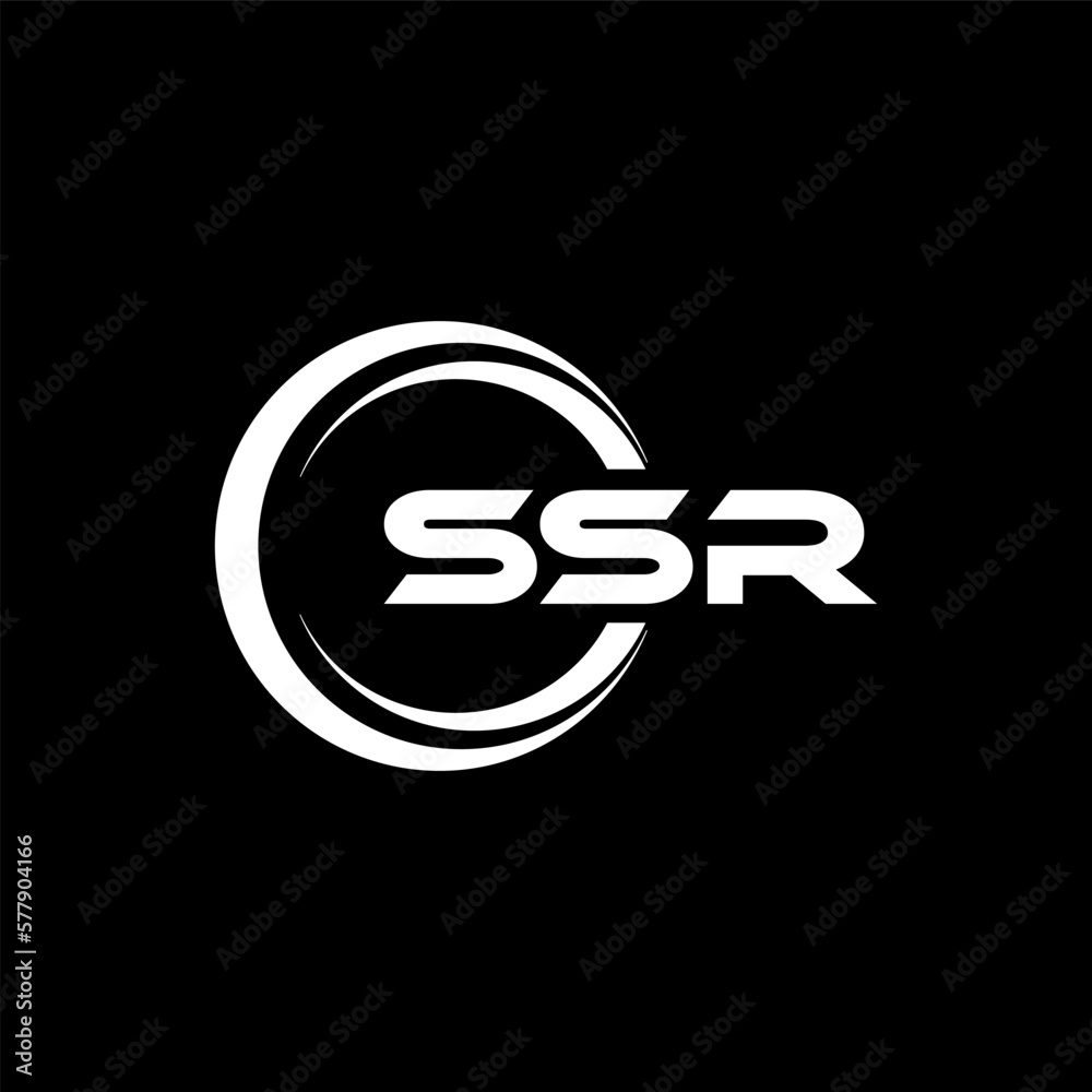 SSR letter logo design with black background in illustrator, cube logo ...