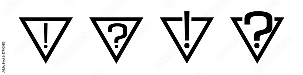 Exclamation point and question mark sign icons. Vector isolated on ...