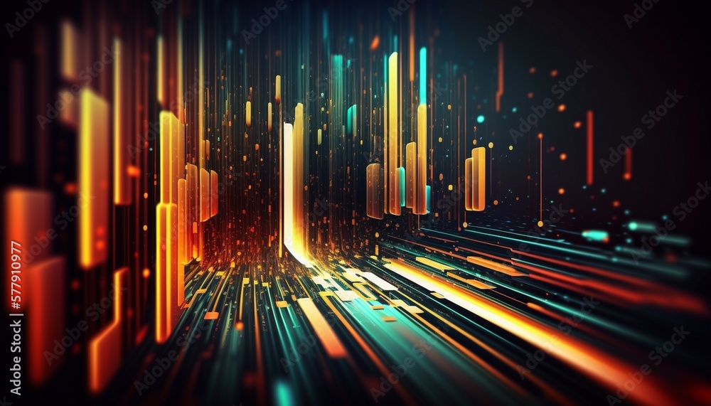 Illustrazione Stock Technology background Data flow concept. code on ...