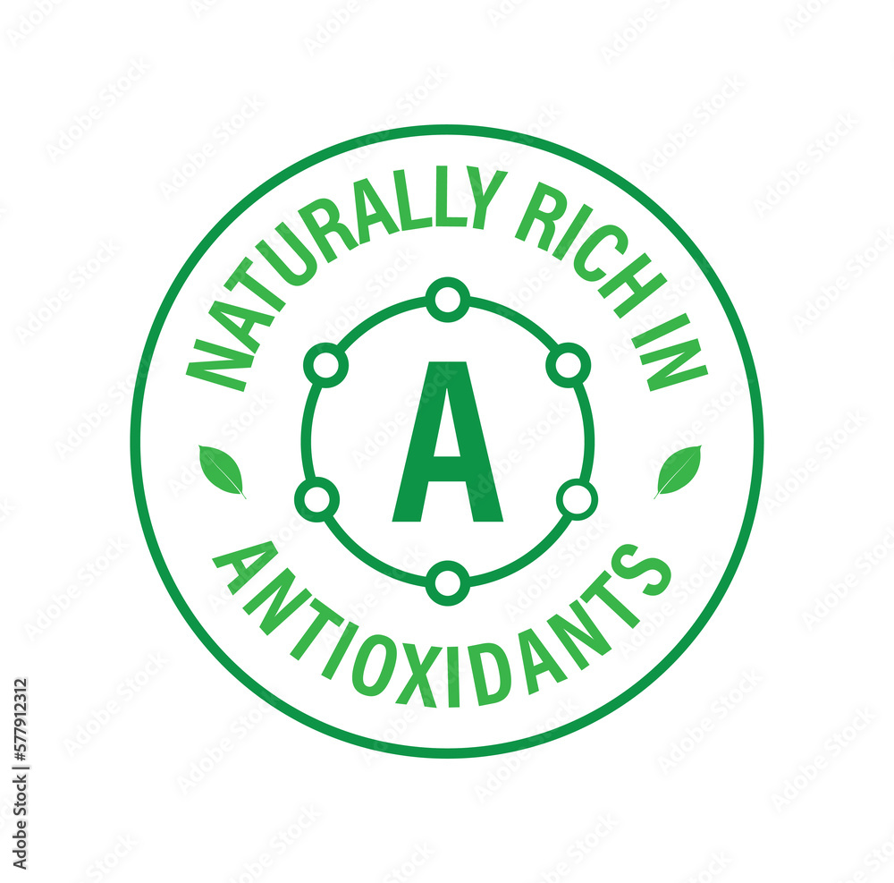 naturally rich in antioxidants vector icon, antioxidant symbol, green in color Stock Vector ...