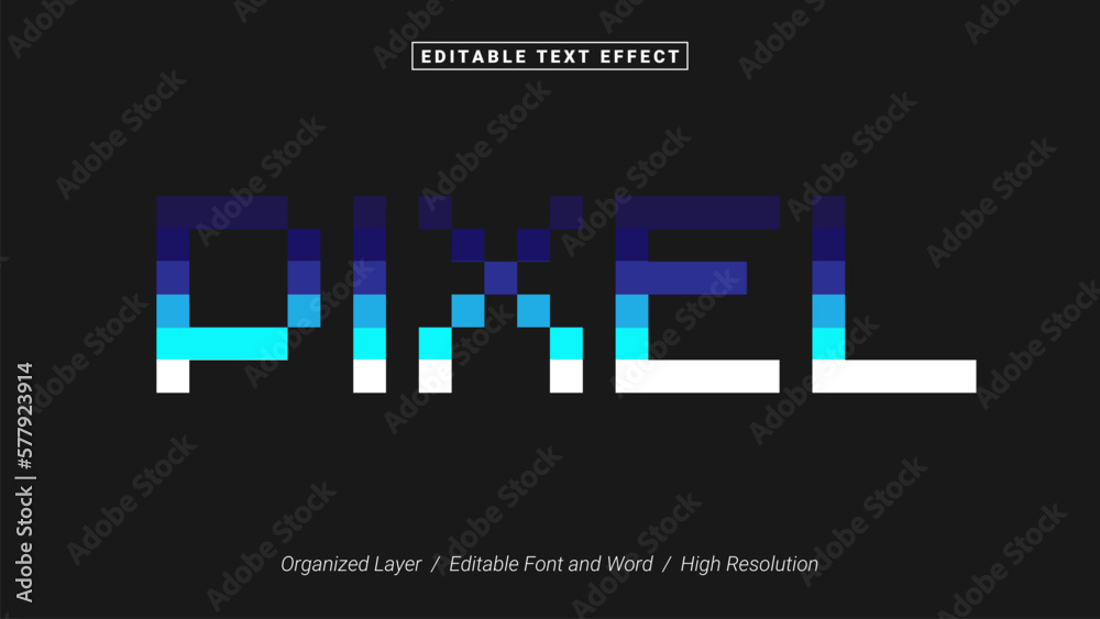 Pixelate Editable Font Design. Alphabet Typography Template Text Effect ...