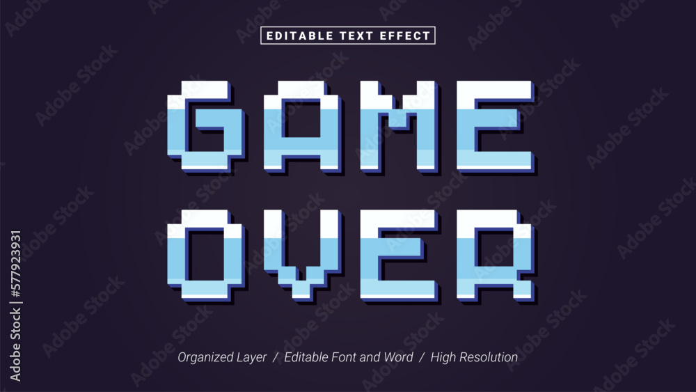 Game Over Editable Font Design Alphabet Typography Template Text