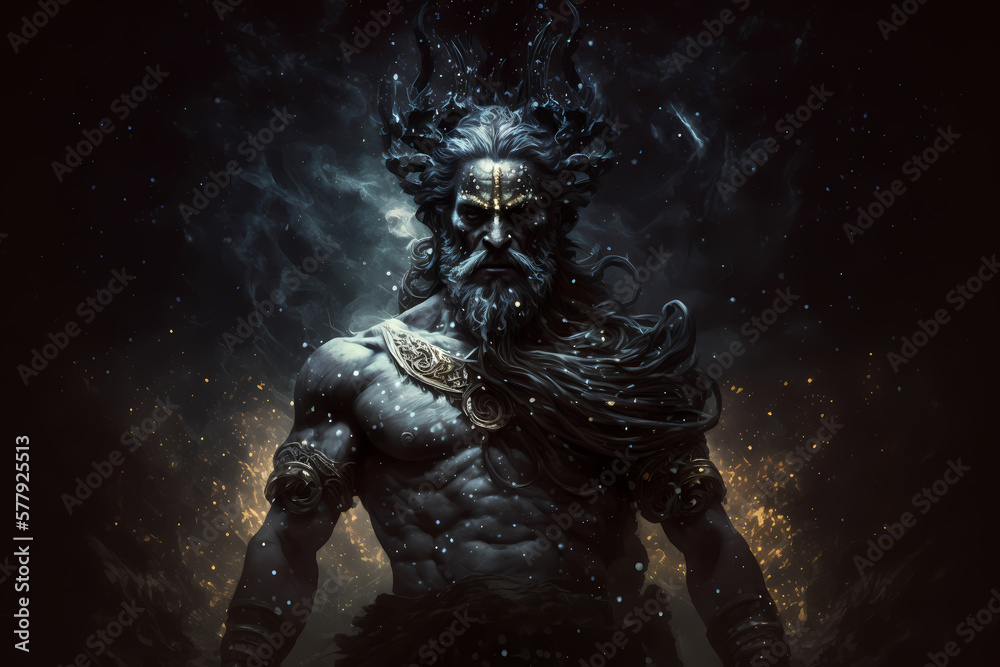 The primordial darkness embodying the Greek god, Erebus in ancient ...