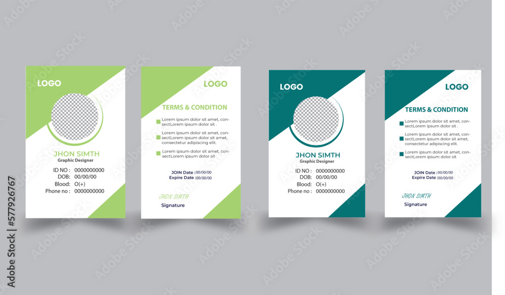corporate Modern and simple business office id card design bundle ...