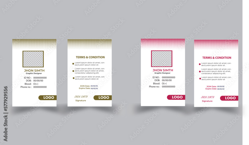 Editable Professional Corporate Modern abstract Id Card design template ...