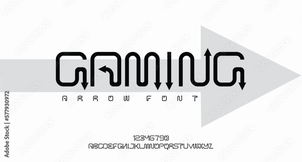 Simple logos with arrows. Alphabet with arrows inside every letter ...
