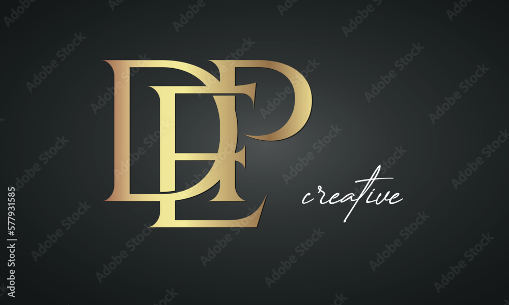luxury letters DEP golden logo icon premium monogram, creative royal ...