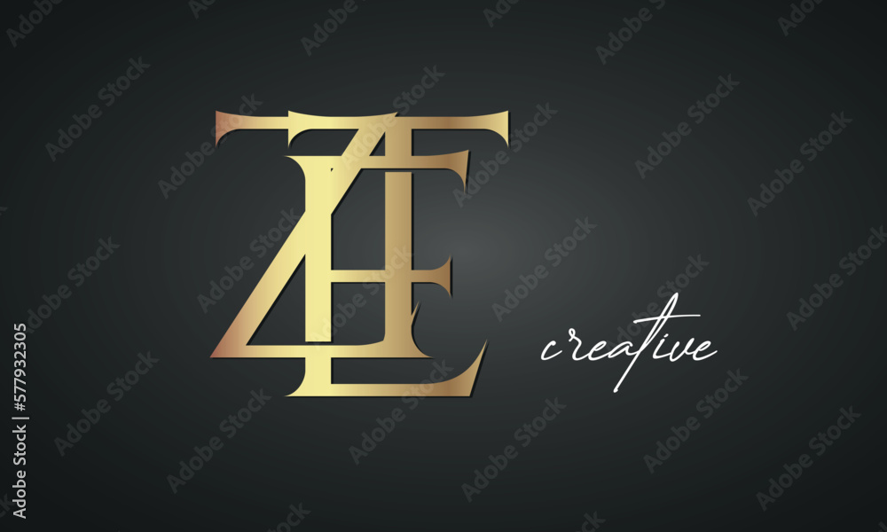 luxury letters ZET golden logo icon premium monogram, creative royal ...
