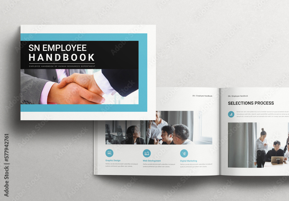 Employee Handbook Template Landscape Stock Template | Adobe Stock