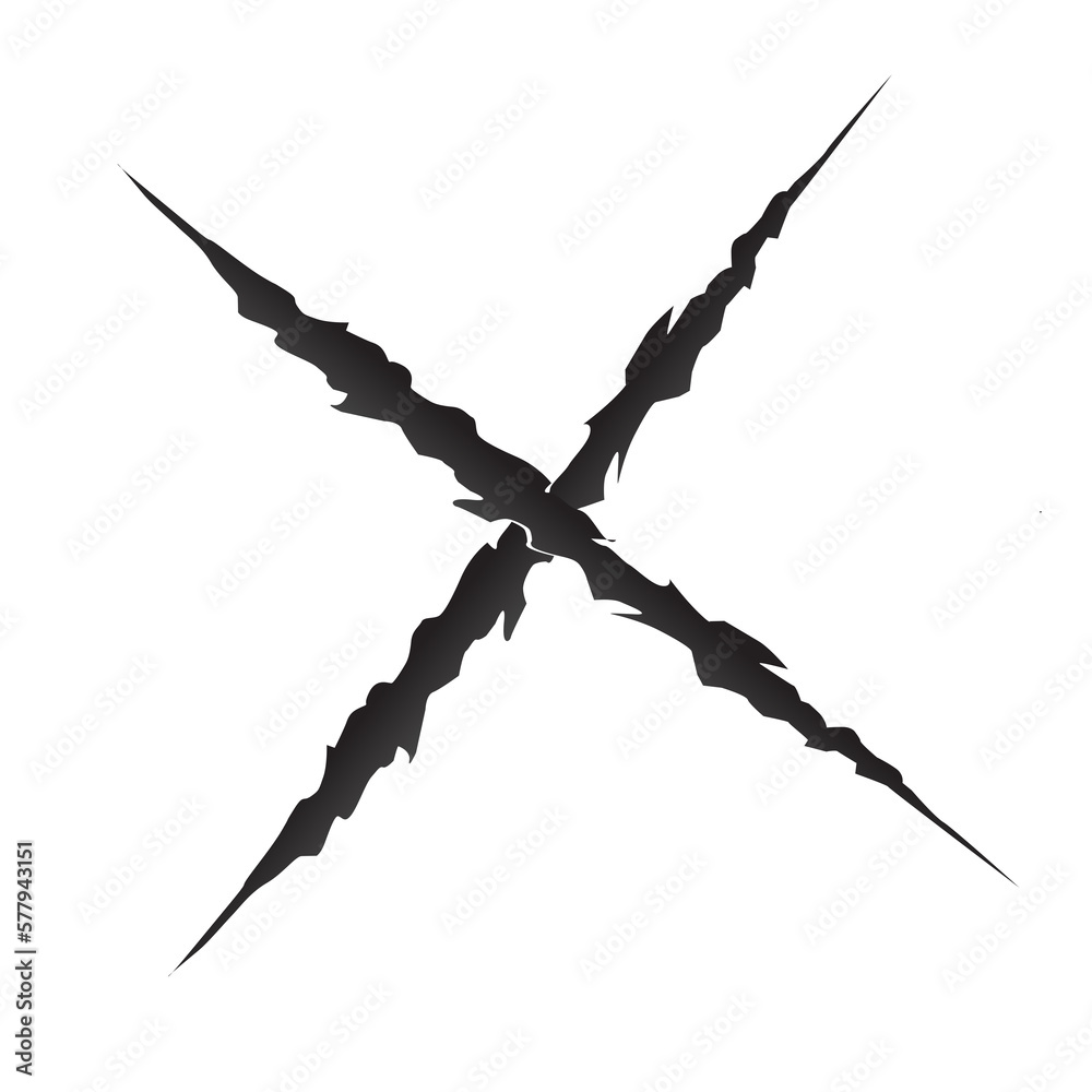 Cross scratches vector on png transparent background Stock Illustration ...
