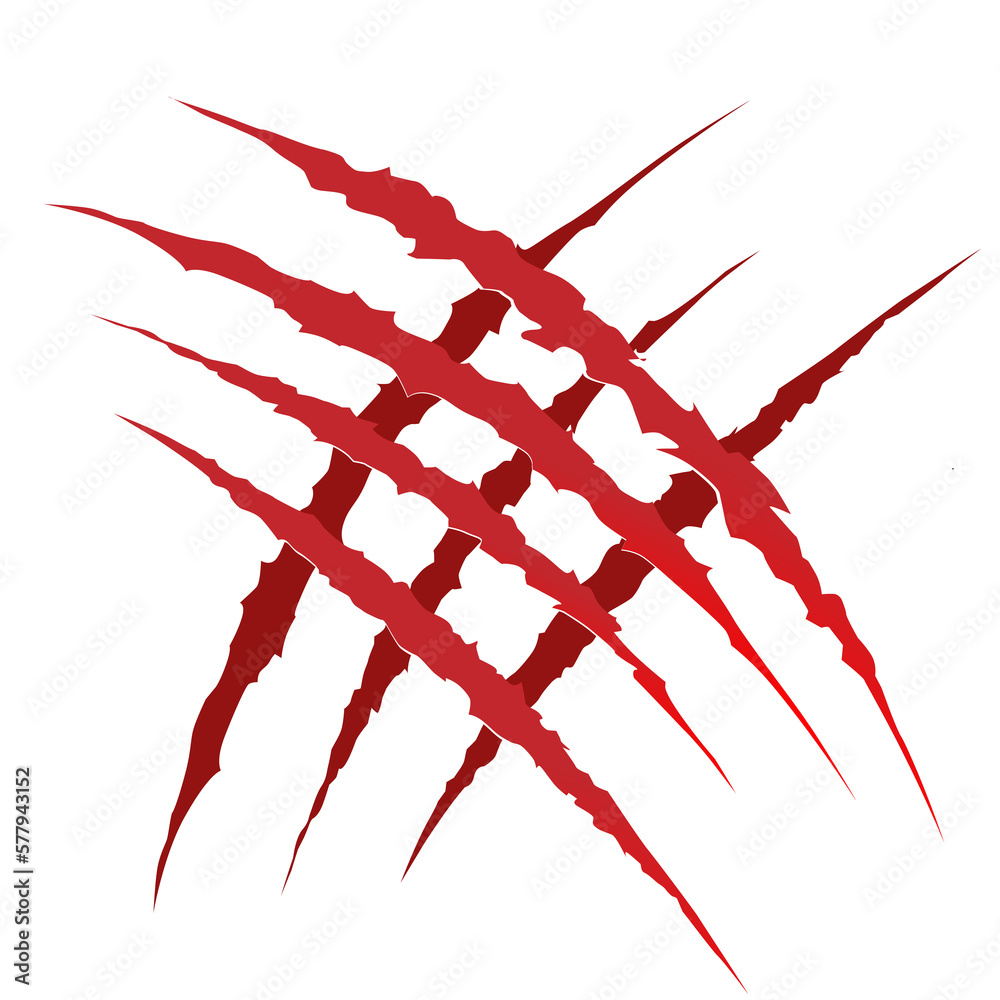 Cross Claws scratches on png transparent background Stock Illustration ...