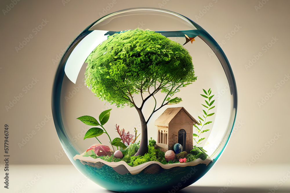 Realistic world environment day illustration. Generative Ai Stock ...