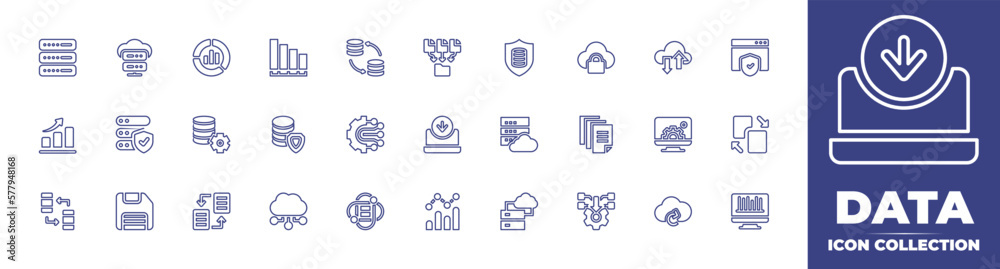 Data line icon collection. Editable stroke. Vector illustration ...