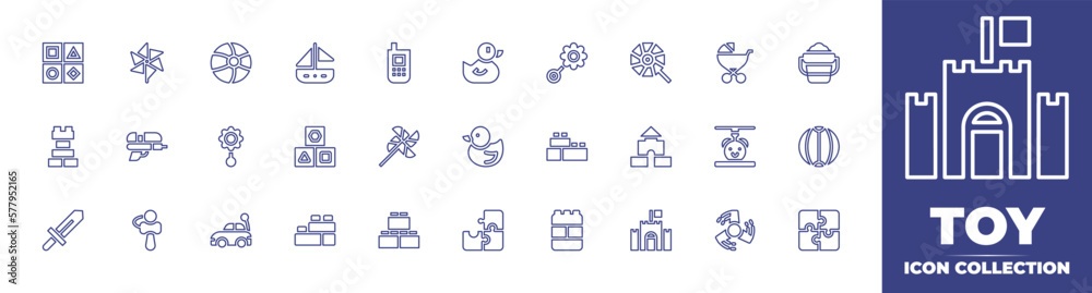 Toy line icon collection. Editable stroke. Vector illustration ...