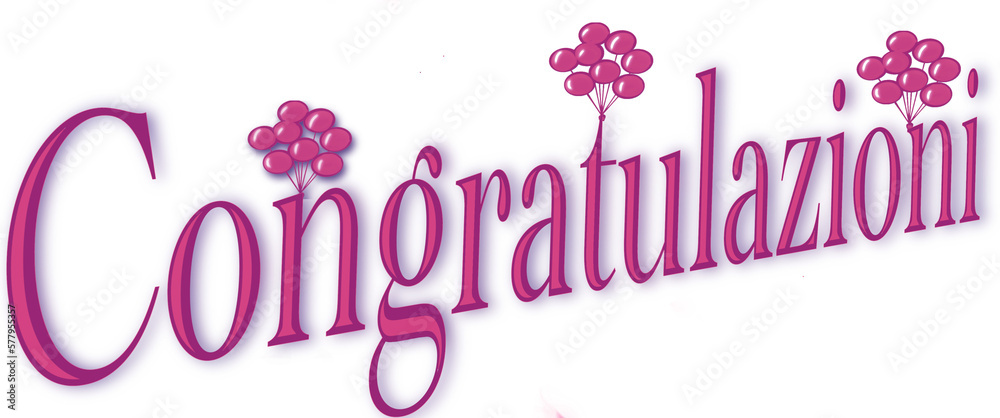 Congratulazioni - Congratulations quote in Italian. Lettering for ...