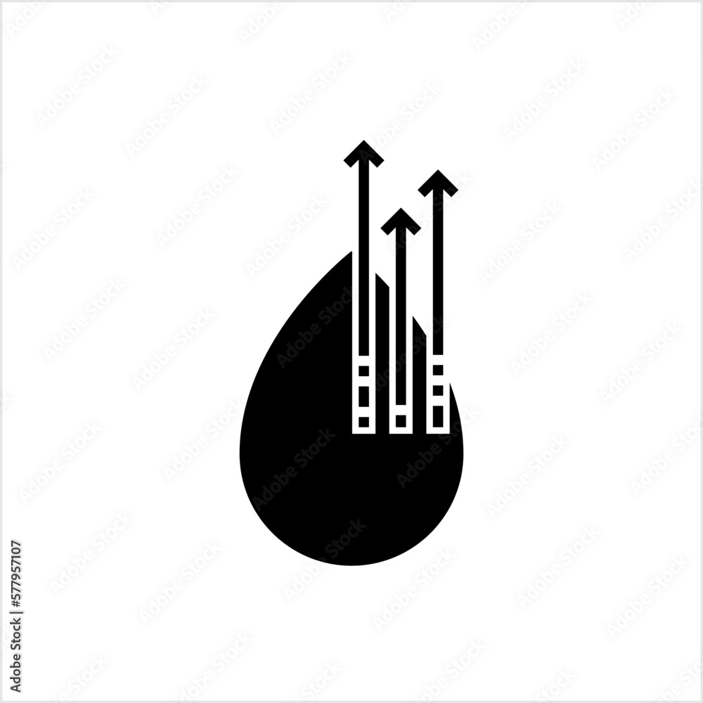 Evaporation Icon, Process Which Converts Water, Liquid Into Vapor Stock ...