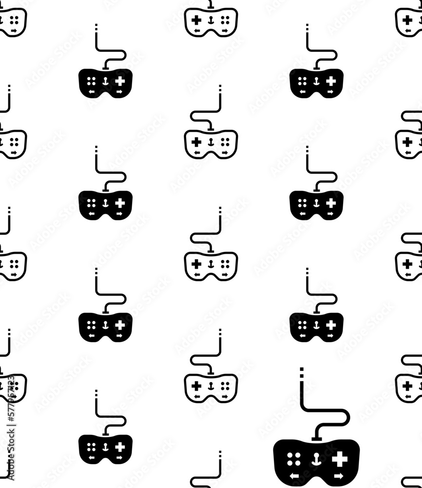 Game Controller Icon Seamless Pattern, Video Game Multi Button Input ...