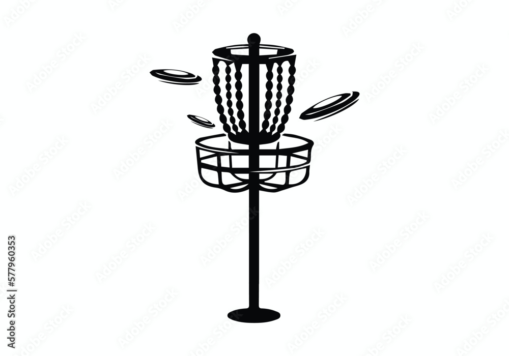 Disc golf silhouette vector, Disc golf player throws a disc into the ...