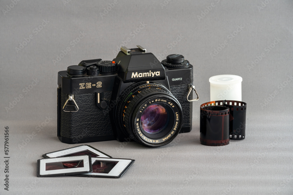 Mamiya ZE2 camera, May 2023,Zaragoza, Spain; Mamiya ZE-2 Quartz is a ...