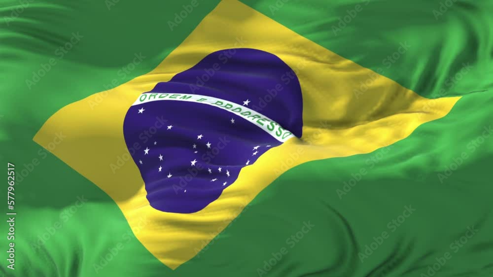 Brazil flag is waving 3D animation. Brazil flag waving in the wind ...