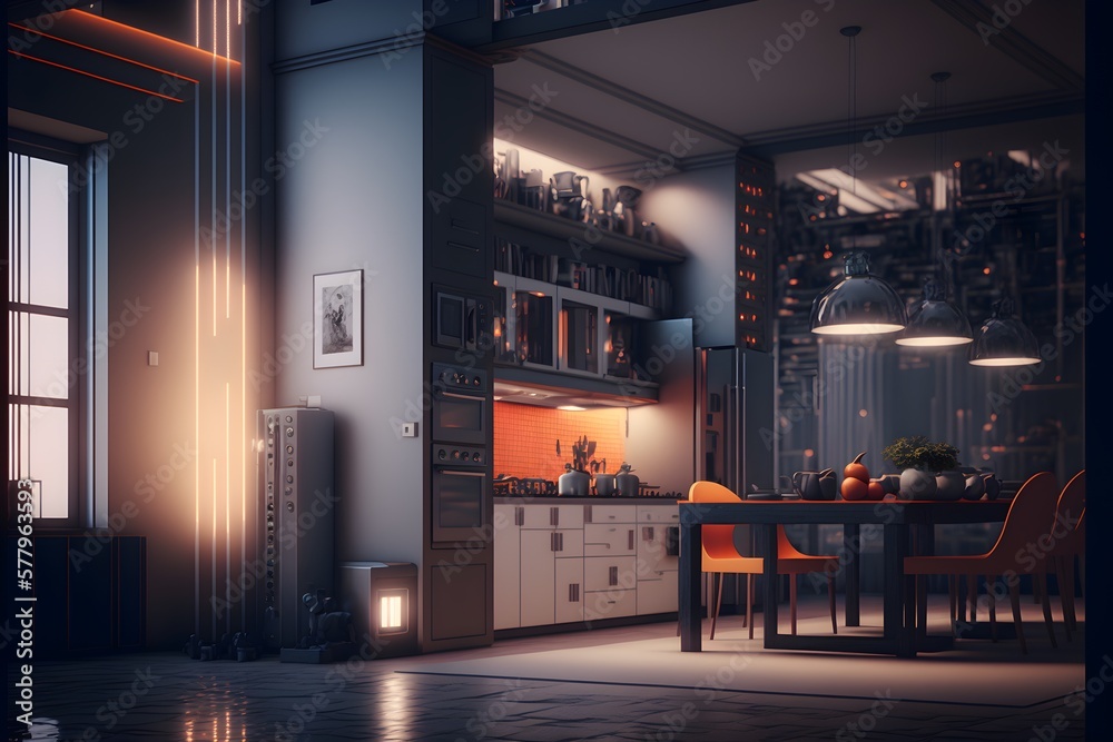 smart apartment Hypermodernism set design by Kazemir Malevich cinematic ...