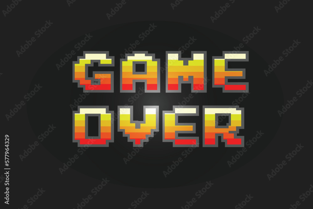 Pixel Game Over, 8-bit Pixel Game Over, Vector Background Stock Vector ... Pixel Game Over, 8-bit Pixel Game Over, Vector Background Stock Vector ...