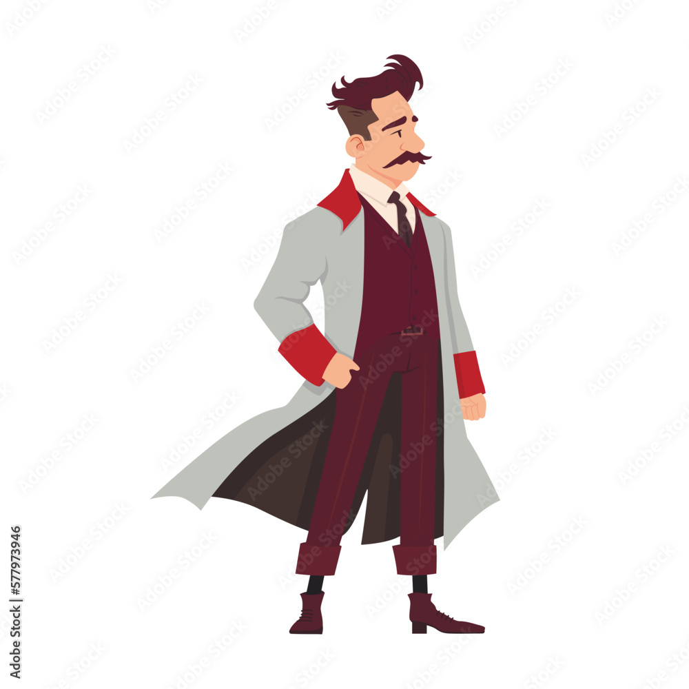 Cartoon historical character Nikola Tesla vector Stock Vector | Adobe Stock
