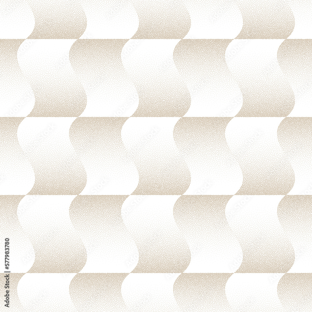 Checkered Wavy Structure Stippled Seamless Pattern Trendy Isolated ...