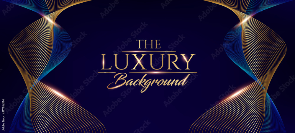 Golden Blue Award Background. Jubilee Night Decorative Invitation ...