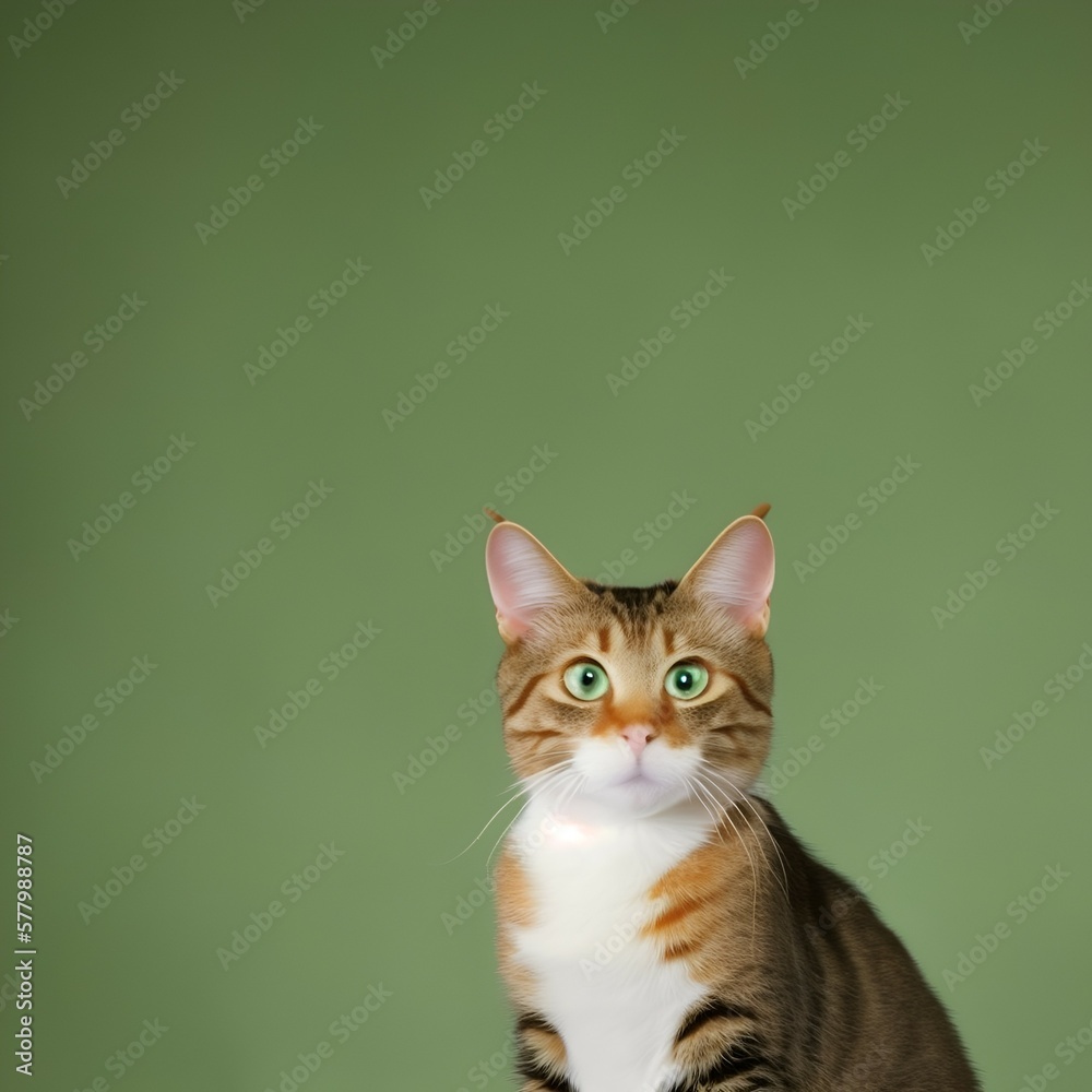 funny cat looking green screen Stock Illustration | Adobe Stock