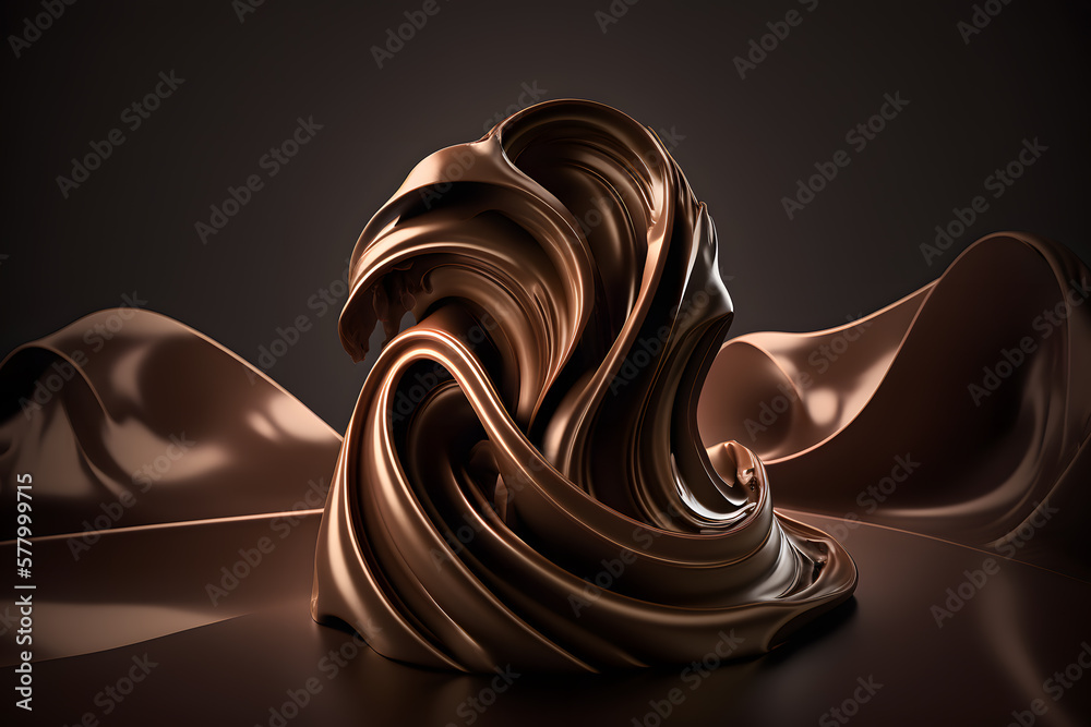 Chocolate background. chocolate wave and splashes. Copy spase ...