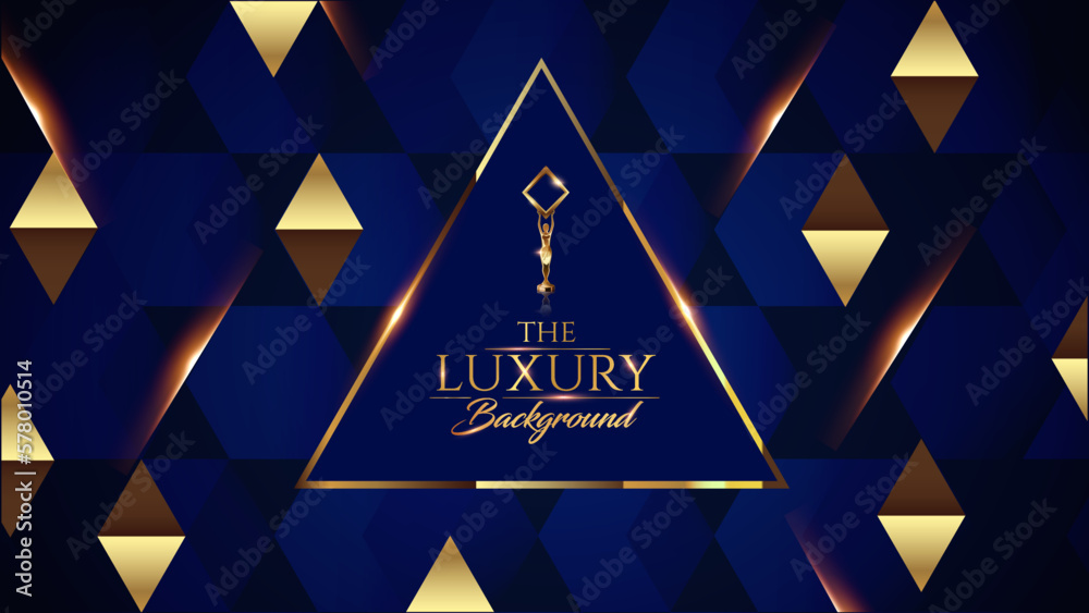 Blue Golden Royal Awards Graphics Background. Diamond Triangle Element ...
