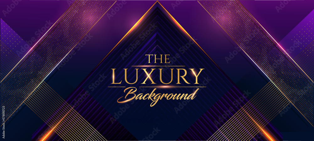 Blue Golden Side Corner Lines Frame Lines Award Background. Trophy on ...