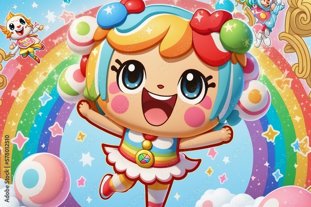 Adorable Kawaii Cartoon Characters Featuring Cute Girls. Generative AI ...