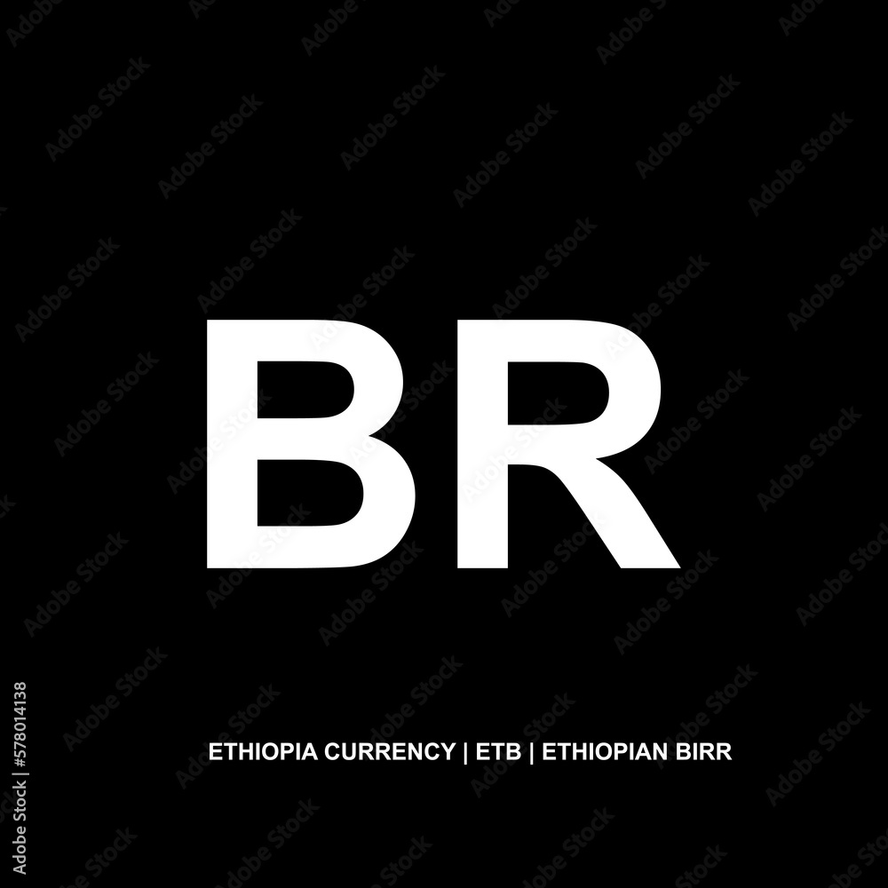 Vetor de Ethiopia Currency Symbol (Latin Version), Ethiopian Birr Icon ...
