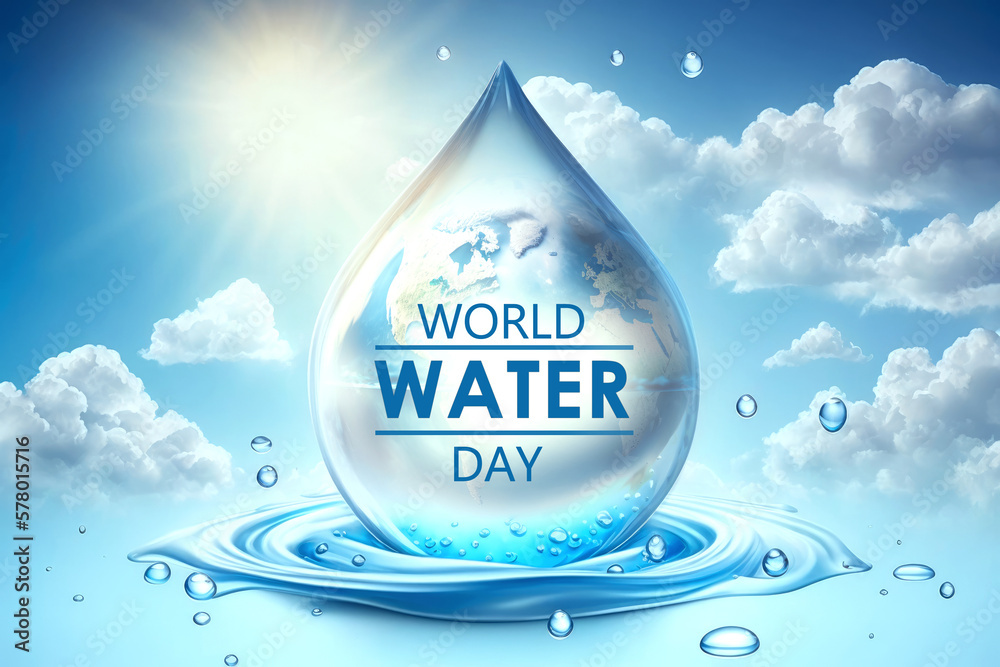 Water drop with earth for World Water Day ,Generative Ai Stock ...