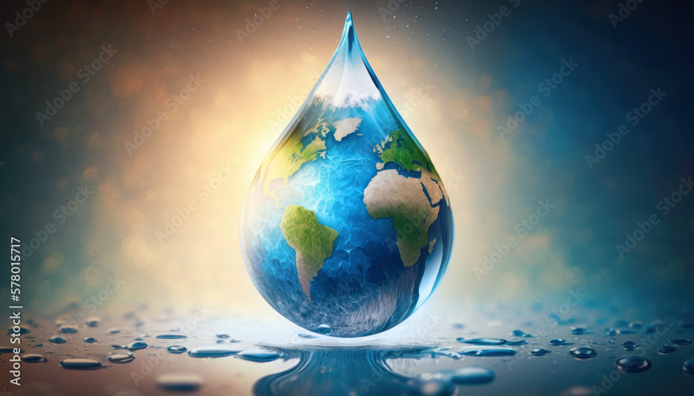 Water drop with earth for World Water Day ,Generative Ai Stock ...
