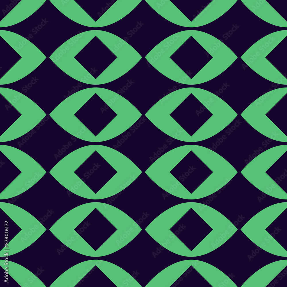 Seamless pattern on dark background with neon green diamond-shaped eyes ...