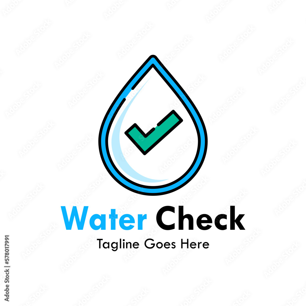 Water check logo template illustration Stock Vector | Adobe Stock