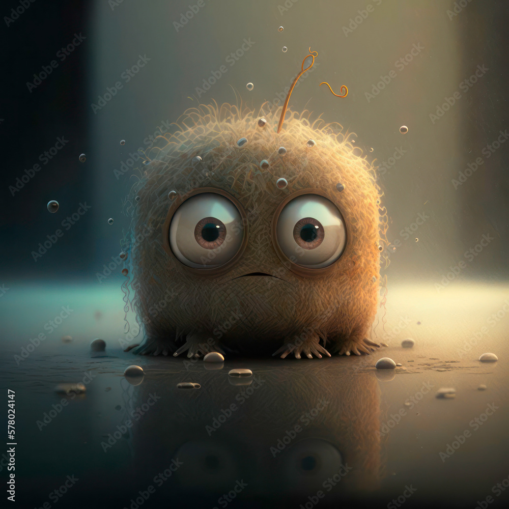 sad little monster Fictional character design. Generative AI Stock ...