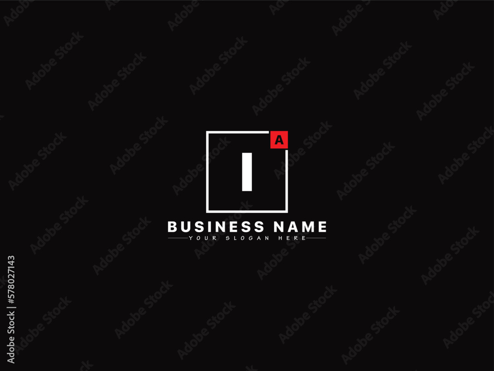 Square AI Logo Icon, Unique Ai ia logo with Red and Black Color Stock ...