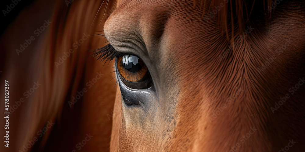 Close-up horse face, animals on the farm (created with Generative AI ...