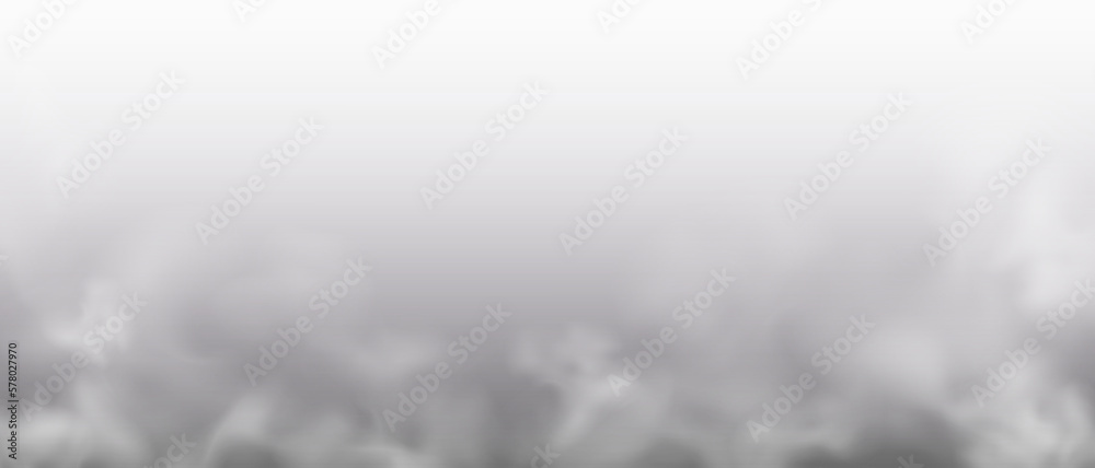 Smoke, fog backgorund. White isolated transparent mist or smog effect ...